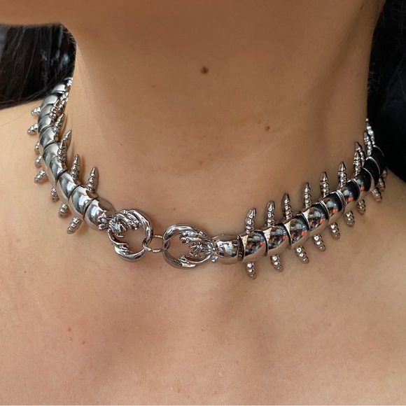 Jewelry | Silver Centipede Punk Chunky Choker Necklace For Women Girls ...